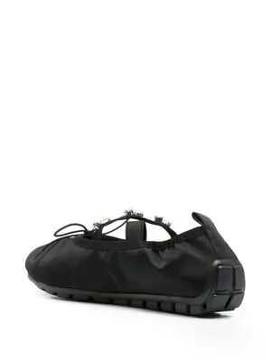 Simone Rocha Ballerina Grip Ballet Flats With Crystal Embellishment - Black