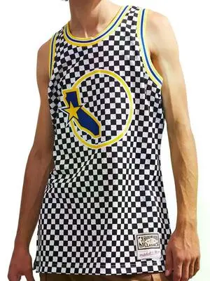Mitchell & Ness Golden State Warriors Checked Swingman Jersey