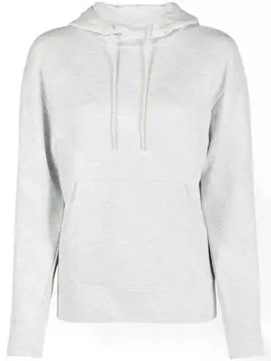 Vince Drawstring Cotton Hoodie - Grey
