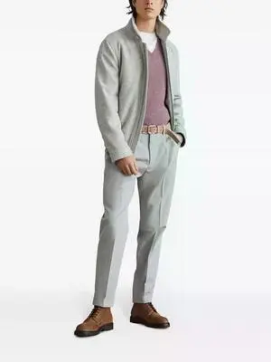 Brunello Cucinelli Tapered Pressed Crease Trousers - Grey