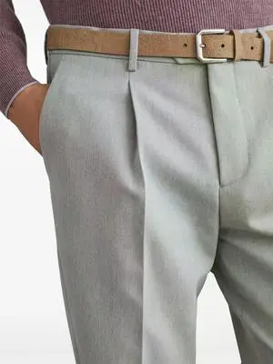Brunello Cucinelli Tapered Pressed Crease Trousers - Grey