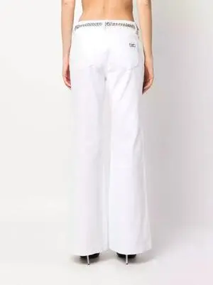 Michael Kors Cotton Chain-link Belted Flared Trousers