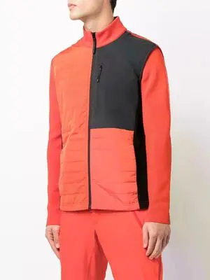 Aztech Mountain Colour-block Quilted Fleece Vest - Orange
