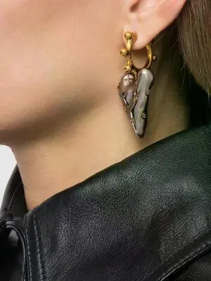 VANN JEWELRY Sterling And Brass Embellished Heart Single Earring