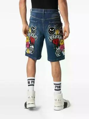 Philipp Plein Embellished Denim Shorts