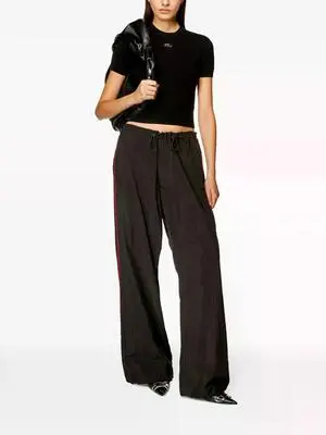 DIESEL® Embroidered Logo Fine Knit Top