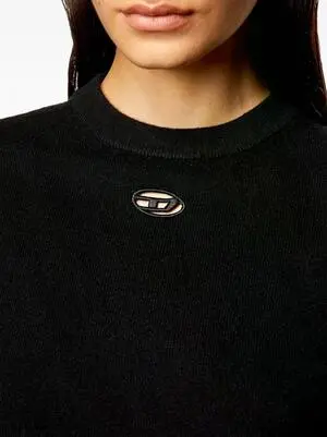 DIESEL® Embroidered Logo Fine Knit Top