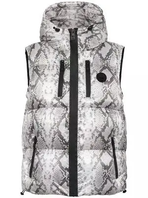 PLEIN SPORT Logo-print Hooded Gilet - Grey