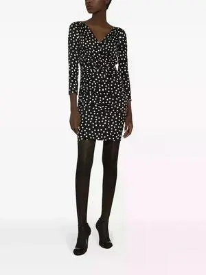 Dolce & Gabbana Polka Dot Draped Mini Dress