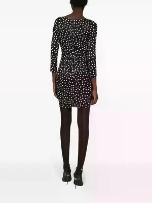 Dolce & Gabbana Polka Dot Draped Mini Dress