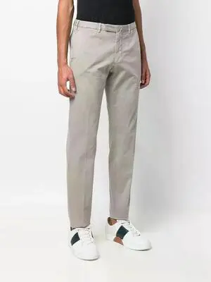 DELL'OGLIO Slim-cut Leg Chino Trousers - Neutrals