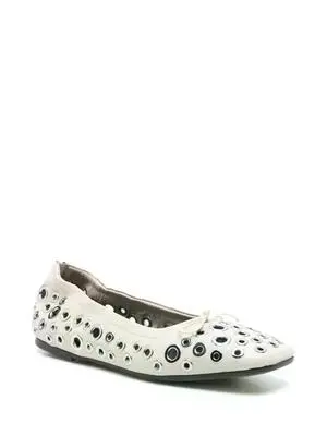 GOLDEN GOOSE Eyelet-detail Ballet Flats - White