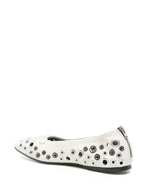 GOLDEN GOOSE Eyelet-detail Ballet Flats - White
