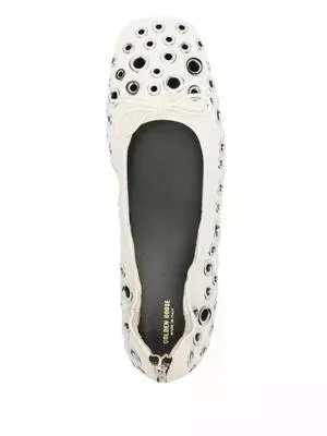 GOLDEN GOOSE Eyelet-detail Ballet Flats - White