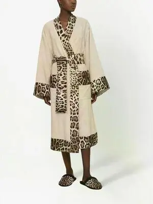Dolce & Gabbana Cotton Terry Bath Robe - Neutrals