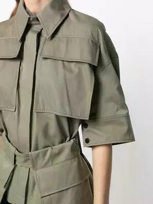 Goen.j Belted Cotton-blend Twill Shirt