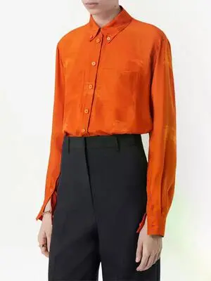 Burberry Logo-embroidered Silk Shirt