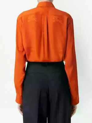 Burberry Logo-embroidered Silk Shirt