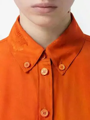 Burberry Logo-embroidered Silk Shirt