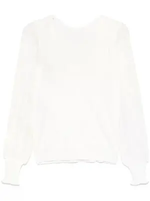 TWINSET Dual-use Lace-sleeve Sweater - Neutrals