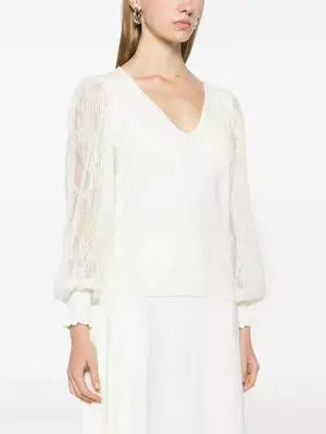 TWINSET Dual-use Lace-sleeve Sweater
