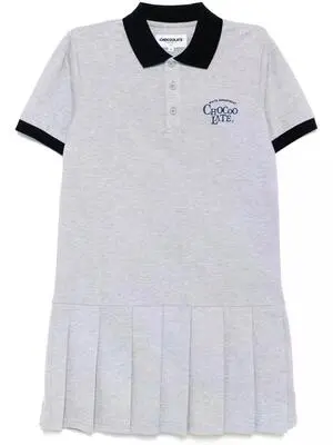 CHOCOOLATE Logo-embroidered Dress - Grey
