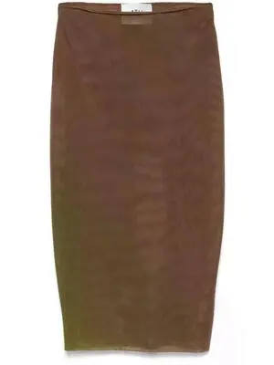 ATU BODY COUTURE Mesh Midi Skirt - Brown