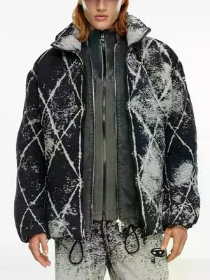 DIESEL® Geometric-pattern Print Bomber Jacket