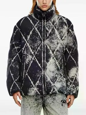 DIESEL® Geometric-pattern Print Bomber Jacket