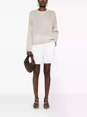 Brunello Cucinelli Sequin Embellished Crew Neck Long Sleeve Top