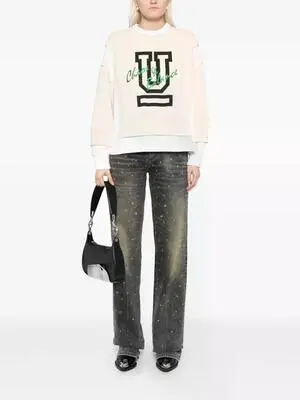Undercover Contrast Panel Cotton Sweatshirt - White