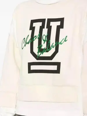 Undercover Contrast Panel Cotton Sweatshirt - White