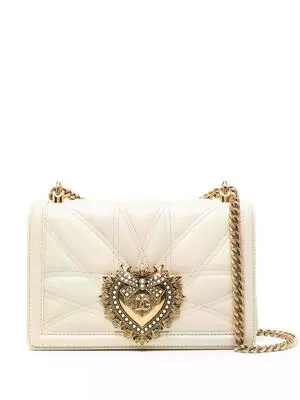 Dolce & Gabbana Dolce & Gabbana Medium Devotion Quilted Shoulder Bag Neutrals