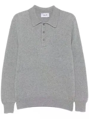 D4.0 Fine-ribbed Polo Shirt - Grey