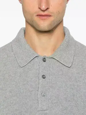 D4.0 Fine-ribbed Polo Shirt - Grey