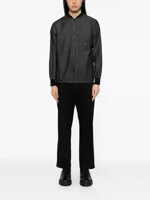 AGNES B. Rib-collar Shirt - Black