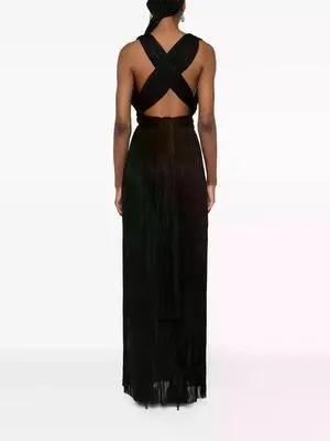 MARIA LUCIA HOHAN Plissé Silk Maxi Dress