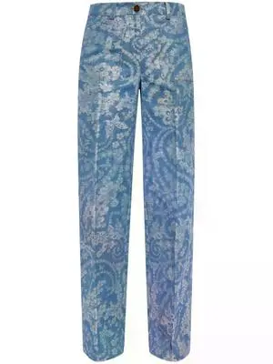 Etro Floral Print Jeans - Blue
