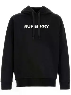 Burberry Logo-print Cotton Hoodie - Black