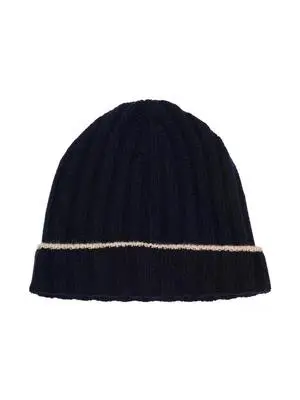 Brunello Cucinelli Ribbed-knit Cashmere Beanie Hat - Blue
