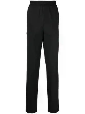 MSGM Logo Waistband Straight-leg Trousers - Black