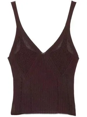 TWINSET Knitted Tank Top With Logo Plaque
