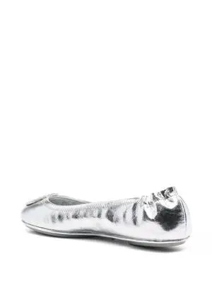 Tory Burch Minnie Travel Ballet Flats - Silver