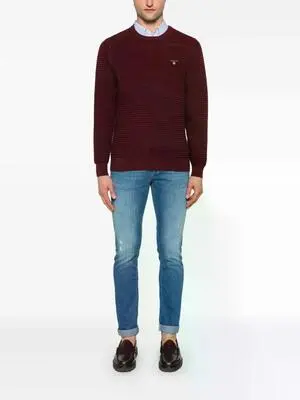 Gant Textured Cotton Sweater - Red