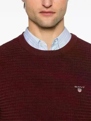Gant Textured Cotton Sweater - Red