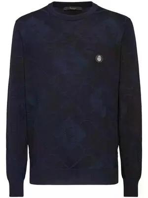 BILLIONAIRE Intarsia-knit Jumper - Blue