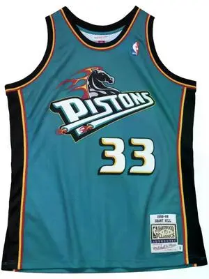 Mitchell & Ness Nba Detroit Pistons 98 Grant Hill Authentic Road Jersey Vest Top - Blue