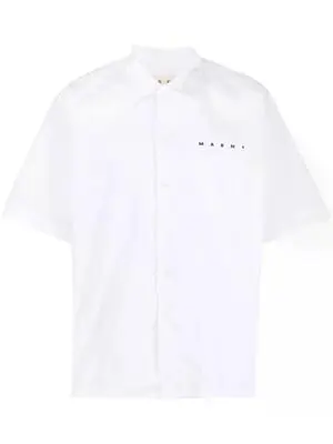 Marni Logo-print Poplin Bowling Shirt - White