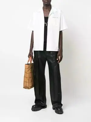 Marni Logo-print Poplin Bowling Shirt - White