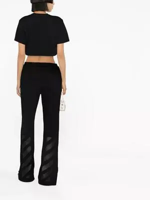 Off-White Diag-print Cotton Track Pants - Black
